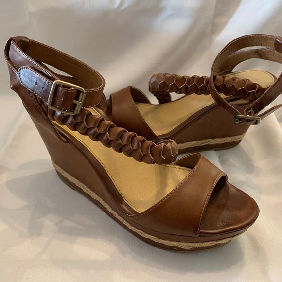 Maurices | Shoes | Maurices Brown 4 Wedge Strap Sandal | Poshmark